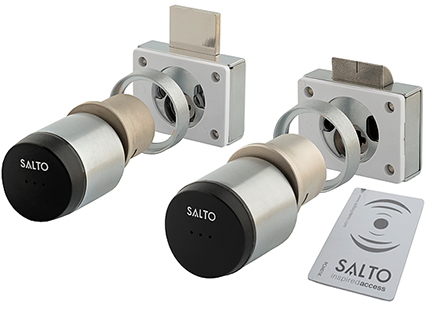 SLT locks shown with electronic rim cylinders. Cylinder not included